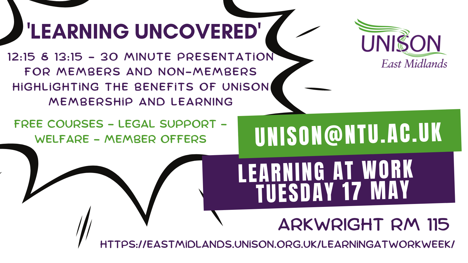 Learning at Work week 2022 - free courses and lunch - UNISON at NTU